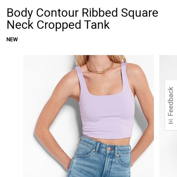 Express | Tops | Body Contour Ribbed Square Neck Cropped Tank | Poshmark